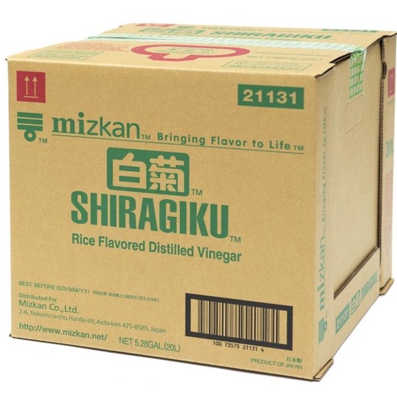 Mizkan Shiragiku 20L Japan Premium Rice Vinegar Sushi | Shopee Malaysia