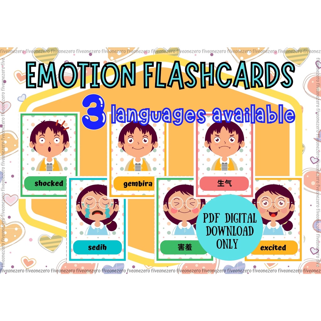 [PDF Softcopy] Kad Imbas Emosi (Bahasa Melayu) Cute Printable Emotion ...