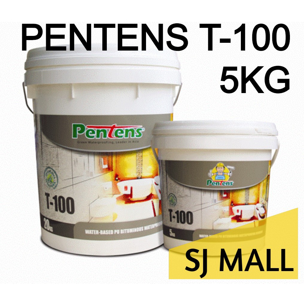 PENTENS T-100 Water-based PU Bituminous Waterproofing Membrane 5KG 防水涂料 | Shopee Malaysia