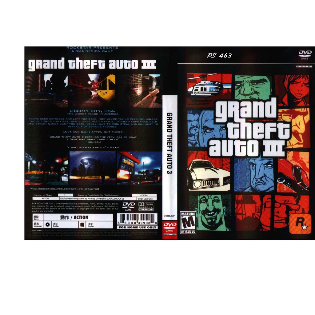 PS2 GAME COLLECTION GTA III (CD Version) | Shopee Malaysia