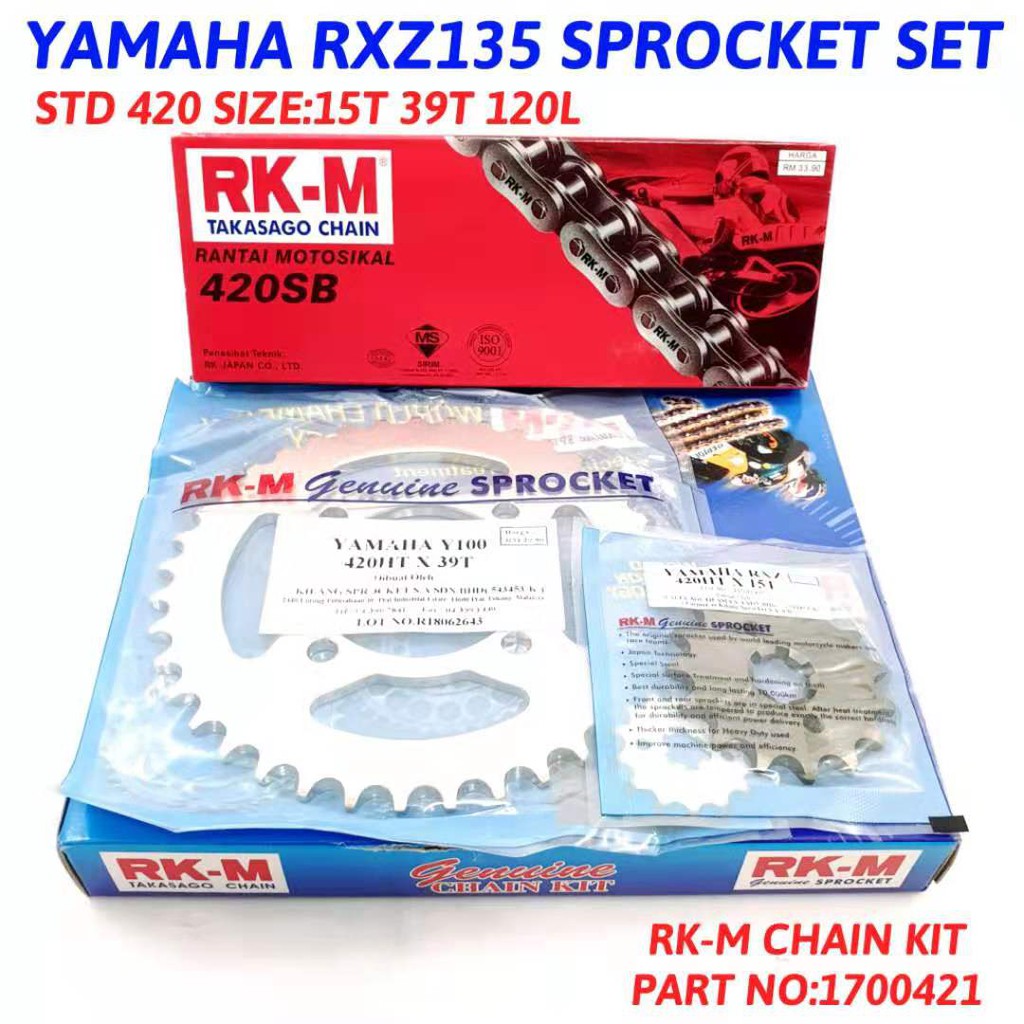 420-120L RXZ135 YAMAHA RKM SPROCKET SET | Shopee Malaysia