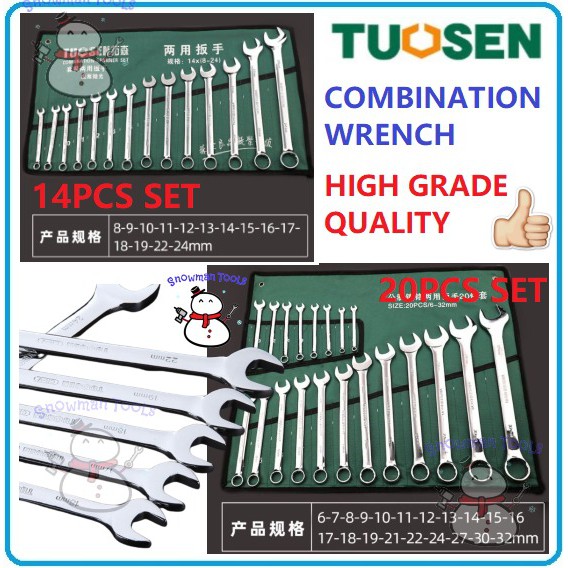 HIGH QUALITY TUOSEN COMBINATION WRENCH 14PCS 20PCS SET HEAVY DUTY ...