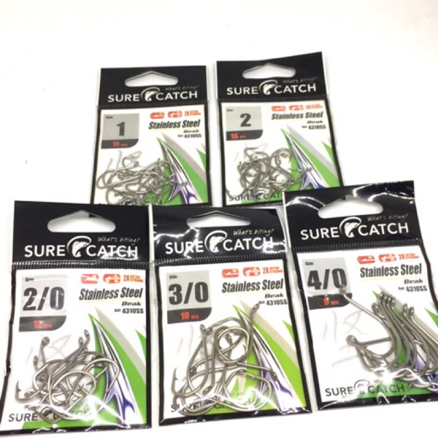 SURECATCH Stainless Steel Hook 4310SS -1,1/0,2/0,4/0 | Shopee Malaysia