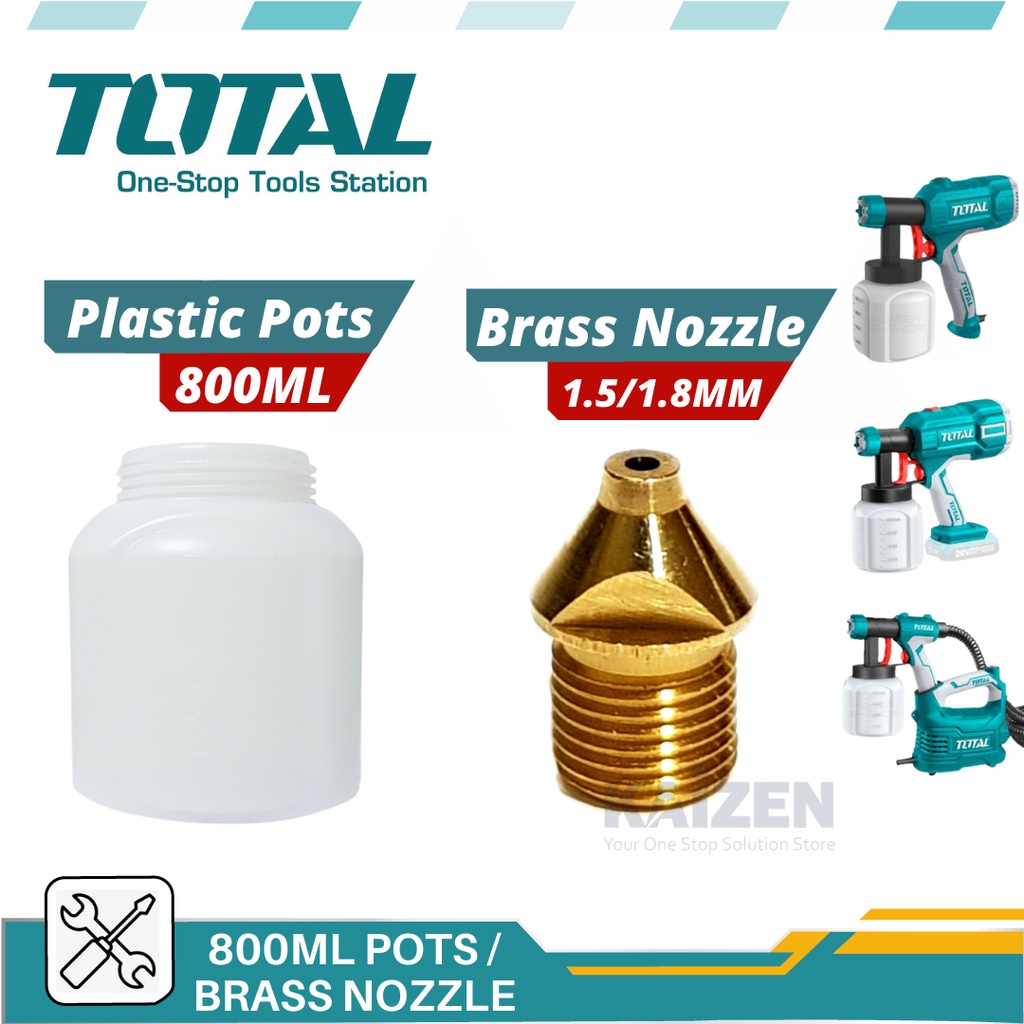 TOTAL Sprayer Pot 800ml / 1.5mm & 1.8mm Brass Nozzle (For Total ...