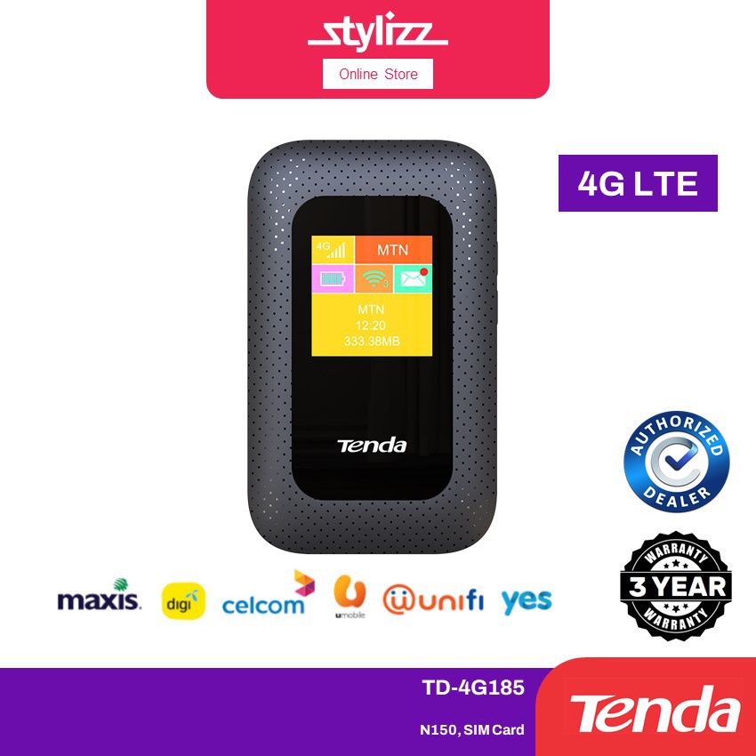 Tenda 4G185 v2.0 4G LTE Advanced Portable Wireless WiFi Modem Router | Shopee Malaysia