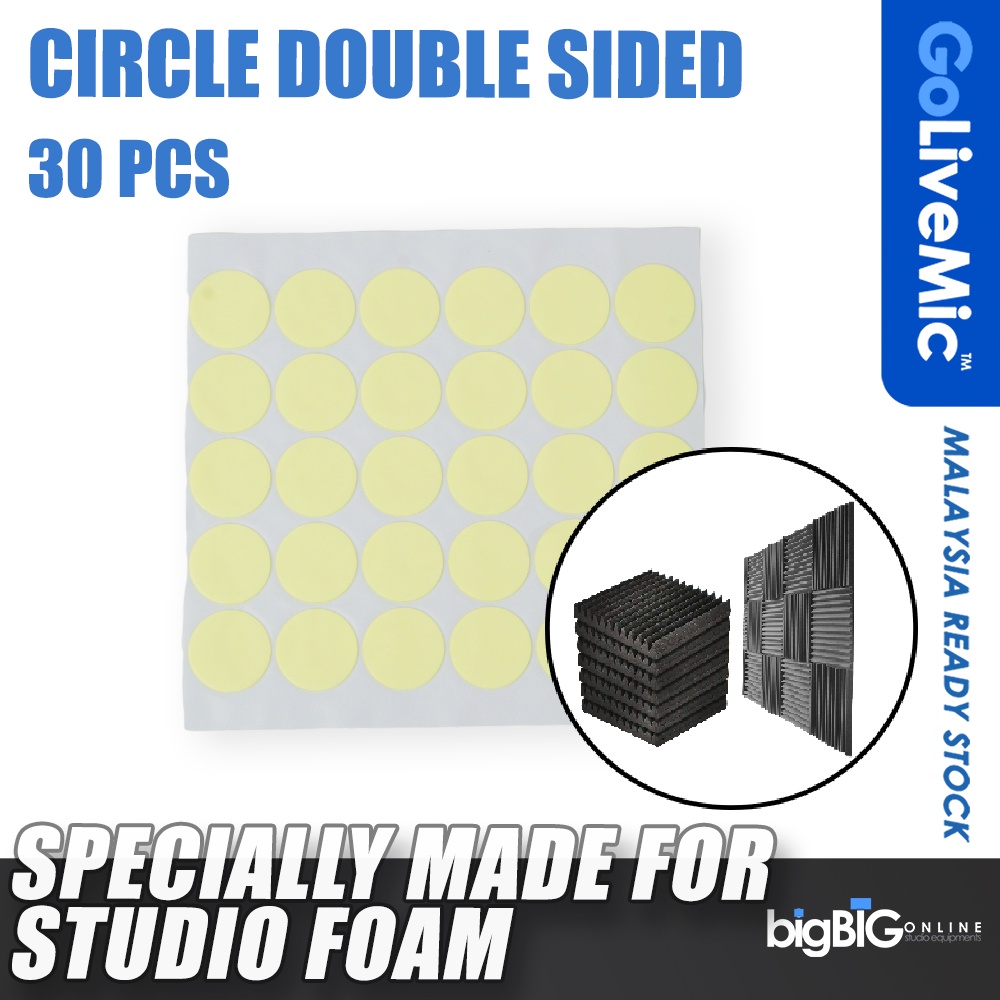 GoLiveMic Powerful Circle Double Sided Tape 30 Pcs For Sound Isolation ...