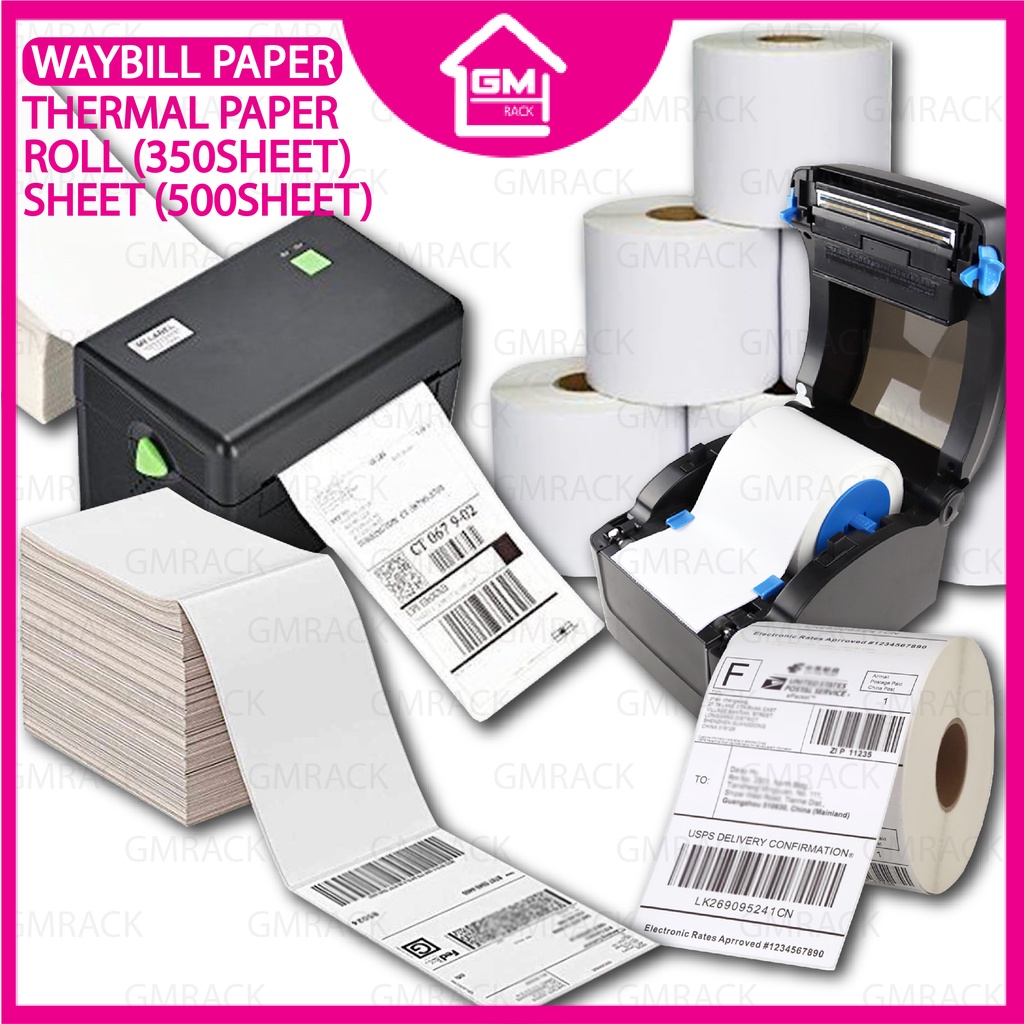 [GMRACK] PINTER THERMAL PAPER ROLLS WAYBILL PAPER SHEET CONTINUOUS ...