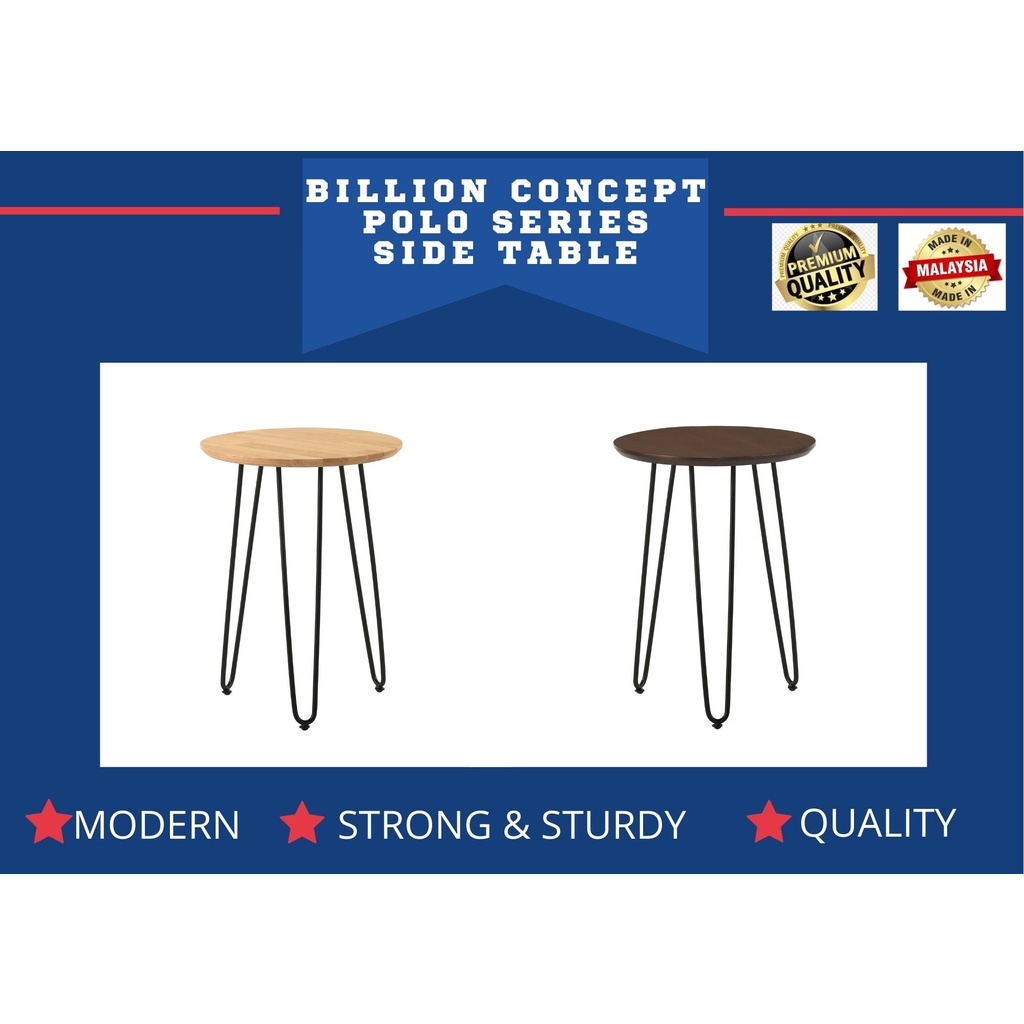 ~ READY STOCK~ BILLION CONCEPT ~ POLO SOLID WOOD TOP + METAL LEG SIDE ...