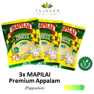 Appalam High Quality Papadam by Mapilai Brand, Halal Certified, Crunchy ...