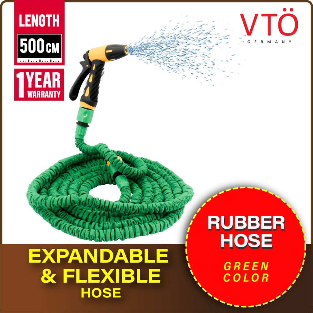 VTO 5M Expandable & Flexible Hose with Spray Head (Green) 570-FH5 ...