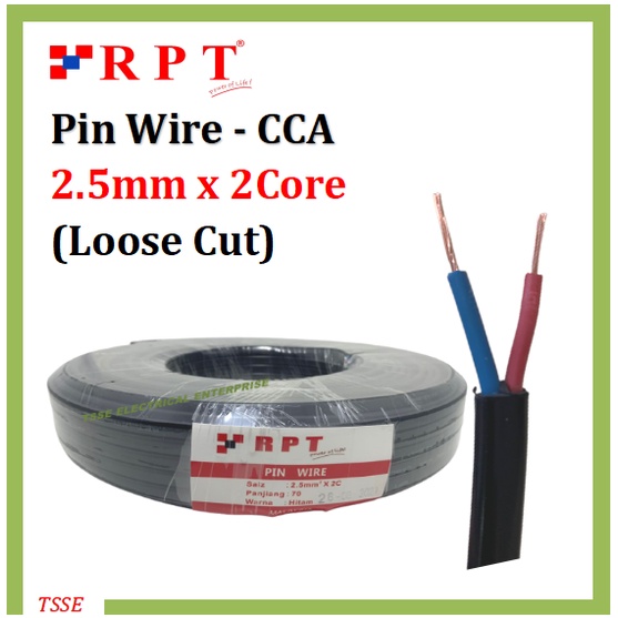🔥Ready Stock🔥Loose Cut 5m / 10m / 15m / 20m Pin Wire 2.5mm x 2core Pin ...