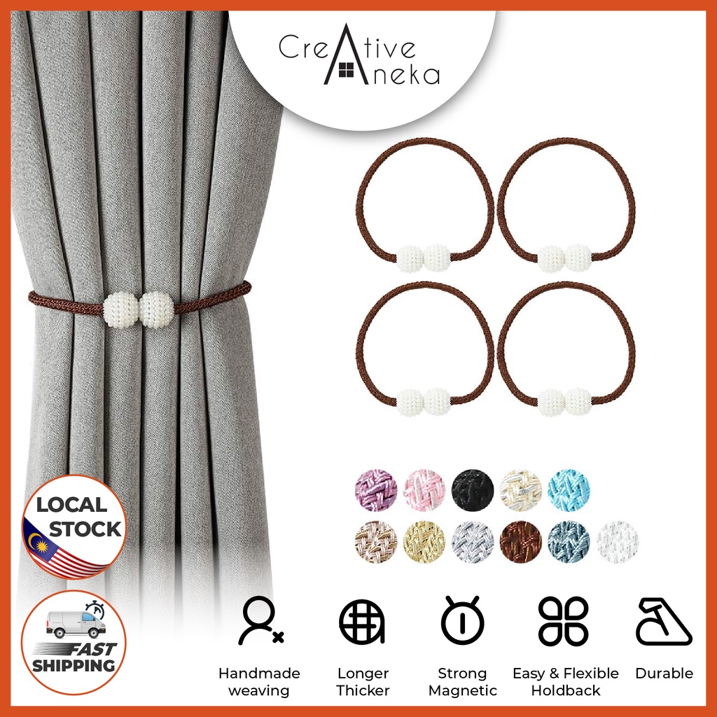 [LOCAL STOCK] Pearl Magnet Curtain Tie Back Window Décor Drape Weave ...