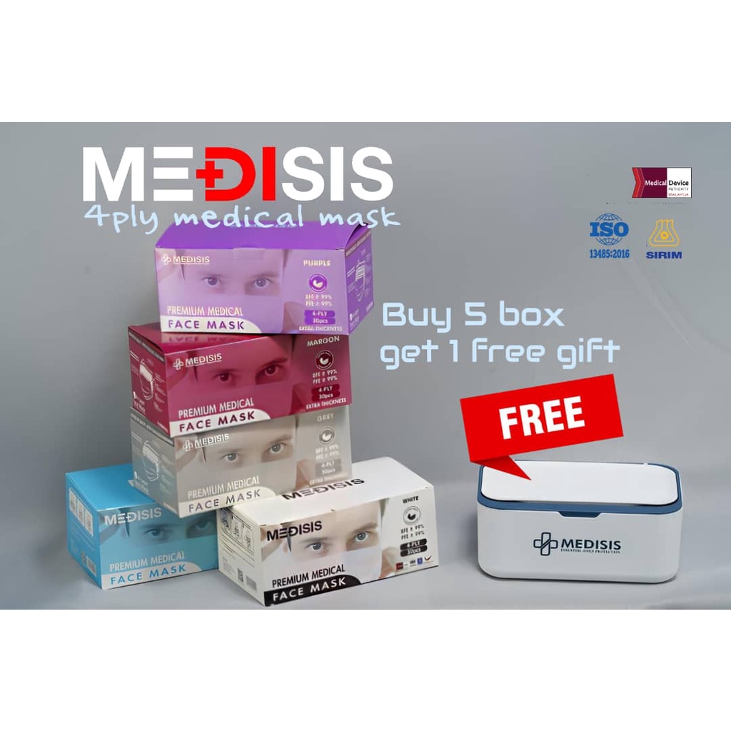 🔥HOT SALE🔥MEDISIS 4ply Premium Soft Medical Face Mask , 30 PCS | Shopee ...