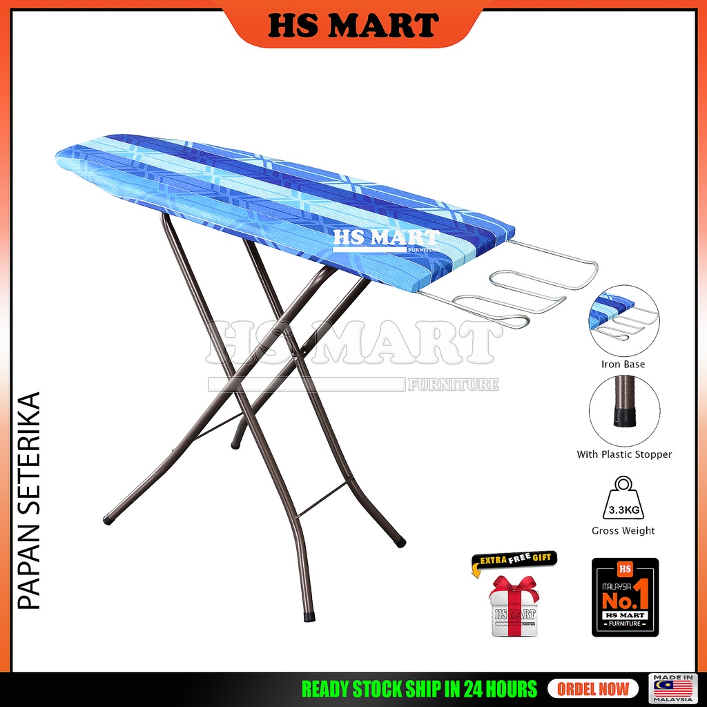 Papan Seterika ( Metal Hook ) / Height Adjustable & Folding Ironing ...