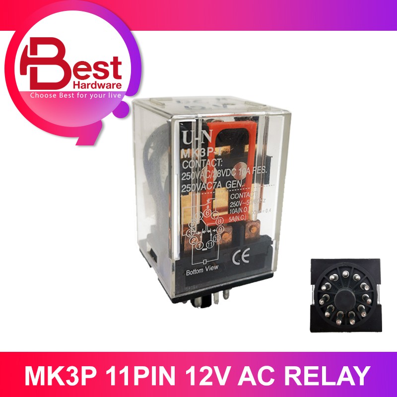 BEST HARDWARE - MK3P-I | PMK11-N | JK-3P 11PIN 12V|24V|240V AC/DC RELAY ...