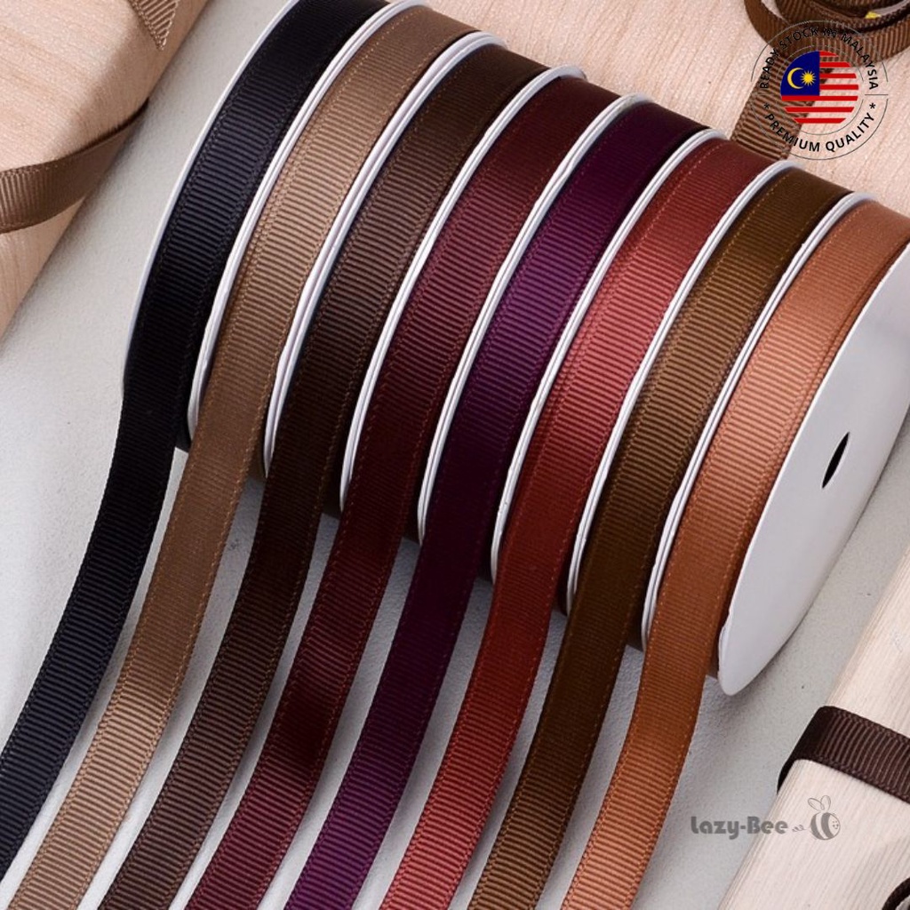 LAZY BEE 5 meter Golden Brown Rust Copper Grosgrain Ribbon Reben Door ...