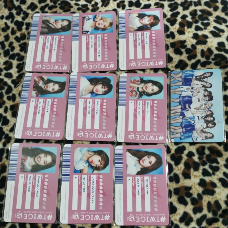 [DUPLICATE] TWICE Japan Debut #TWICE ID Card Unofficial Photocard Set ...