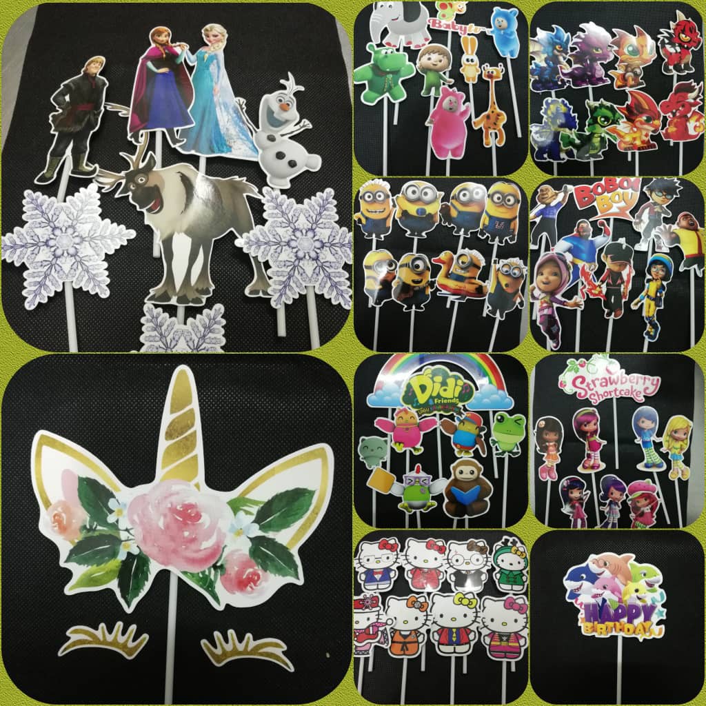 CAKE TOPPER MINION,UNICORN,FROZEN,BOBOI BOY,STRAWBERRY SHORTCAKE,HELLO ...