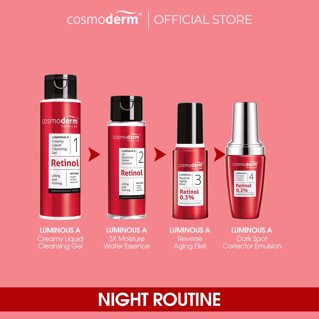 Cosmoderm Retinol Luminous Cleansing Gel 120ml | Shopee Malaysia