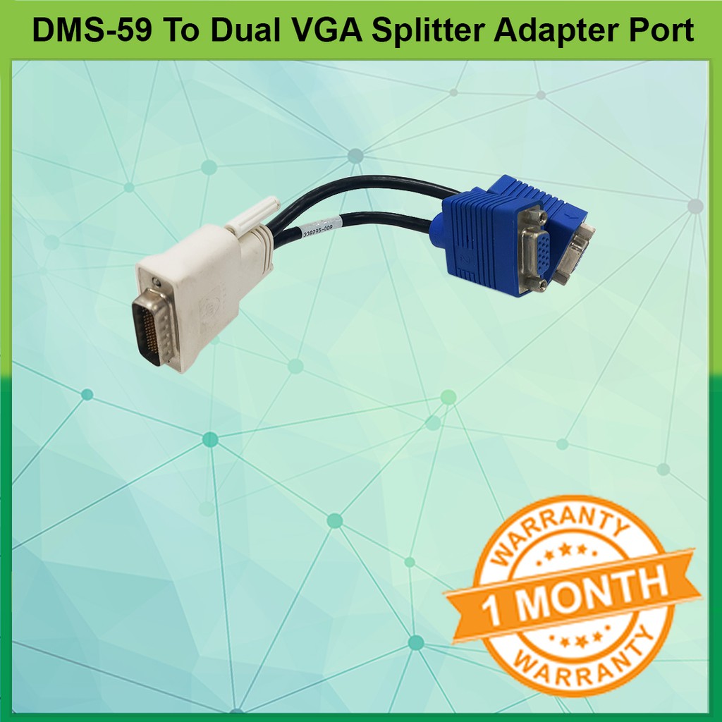 DMS-59 Pin Male to Dual VGA Female Y Splitter Video Card Cable (USED) | Shopee Malaysia