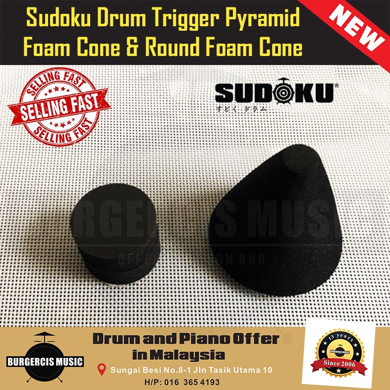 Sudoku Drum Piezo Dual Zone Trigger/Trigger Pyramid Foam Cone & Round Foam Cone ( Electronic ...