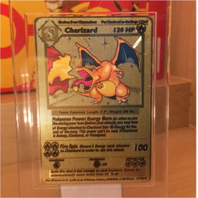Pokemon Charizard Gold Metal Custom Card | Shopee Malaysia
