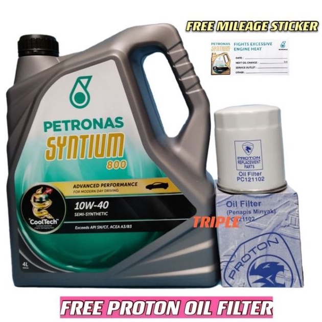 Petronas Syntium Semi Synthetic SN10w40 Engine Oil 4L With Proton Oil ...
