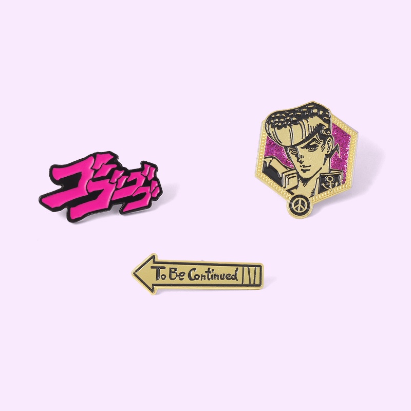 3 Styles JOJO's Bizarre Adventure Glitter Lapel Brooch Ship Anchor ...