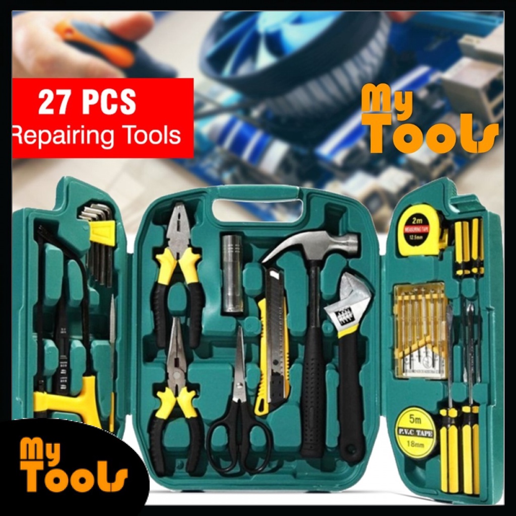 Mytools 27 pcs Tools Set Hardware 27pcs Set Box Home Living Box ...