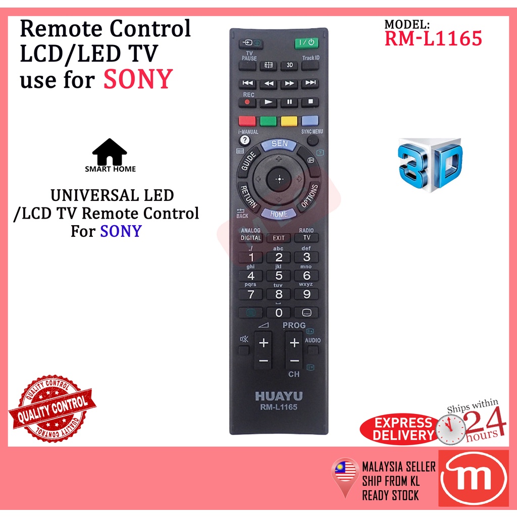 Sony Lcd Tv Remote Control Led Tv Remote Control 3d Replacement Huayu