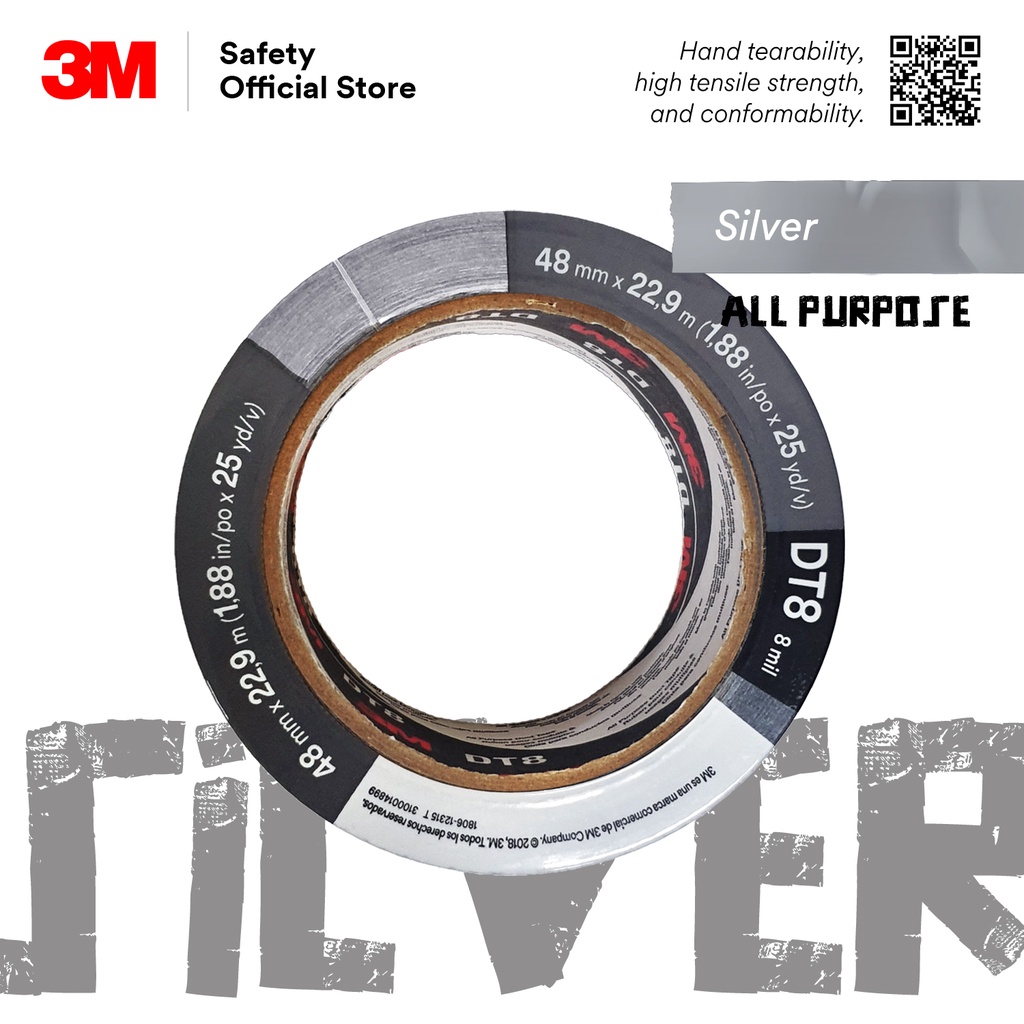 3M™ All Purpose Duct Tape DT8/ Light Duty Duct Tape/ Instant Bond/ Made ...