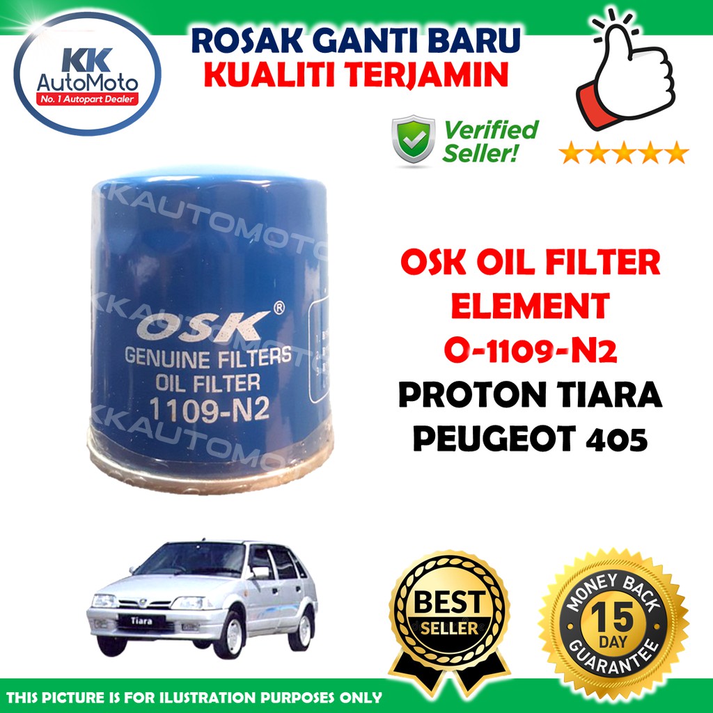 Proton Tiara Peugeot 405 - OSK Oil Filter Element Penapis Minyak - O ...