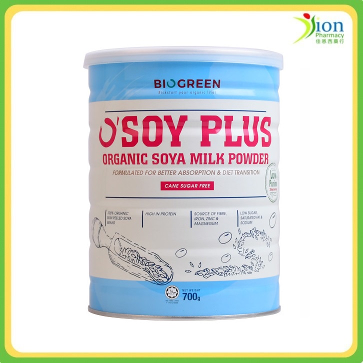 BIOGREEN O'SOY PLUS ORGANIC SOYA MILK POWDER (CANE SUGAR FREE) 700G ...