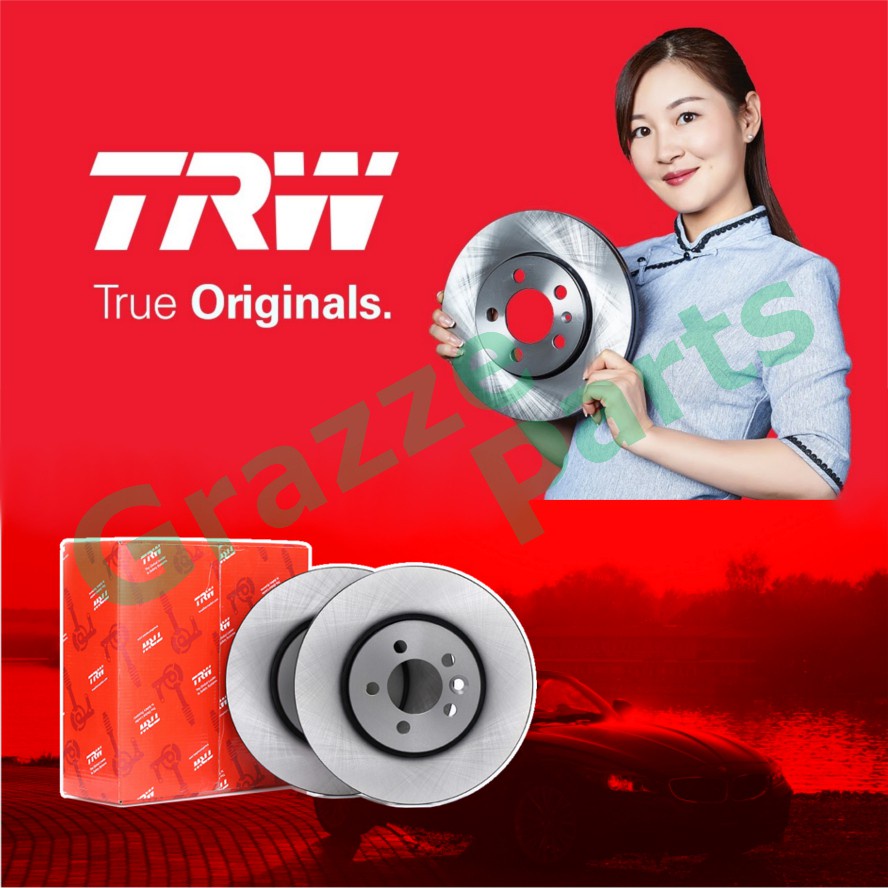 (2pc) TRW Disc Brake Rotor Rear for DF7236 Proton Wira 1.6 1.8 Satria ...
