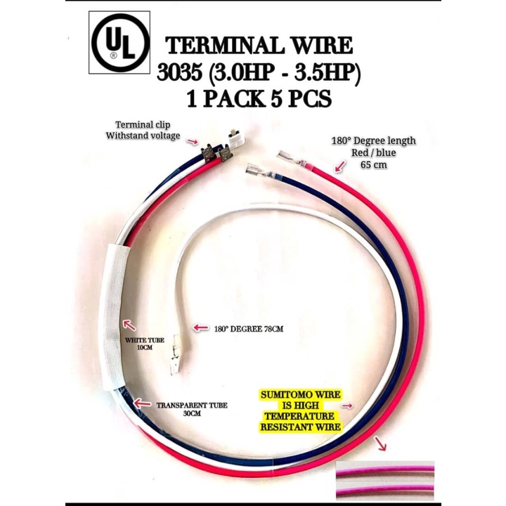 {SUNWHA} 1HP - 3.5HP COMPRESSOR TERMINAL WIRE | Shopee Malaysia