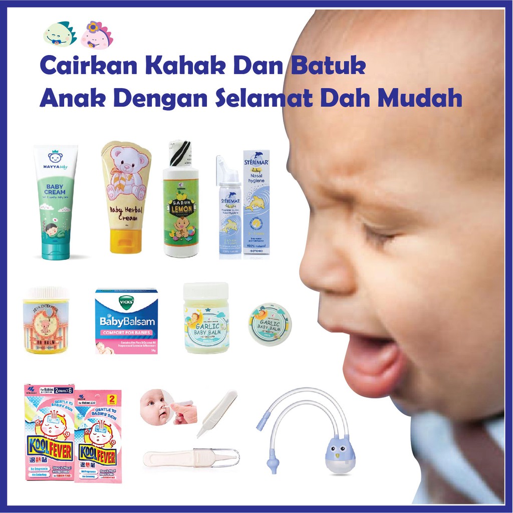 ubat Ubat Baby Deman Kahak Batuk selsema Lemon Bath Sterimar BB Garlic ...