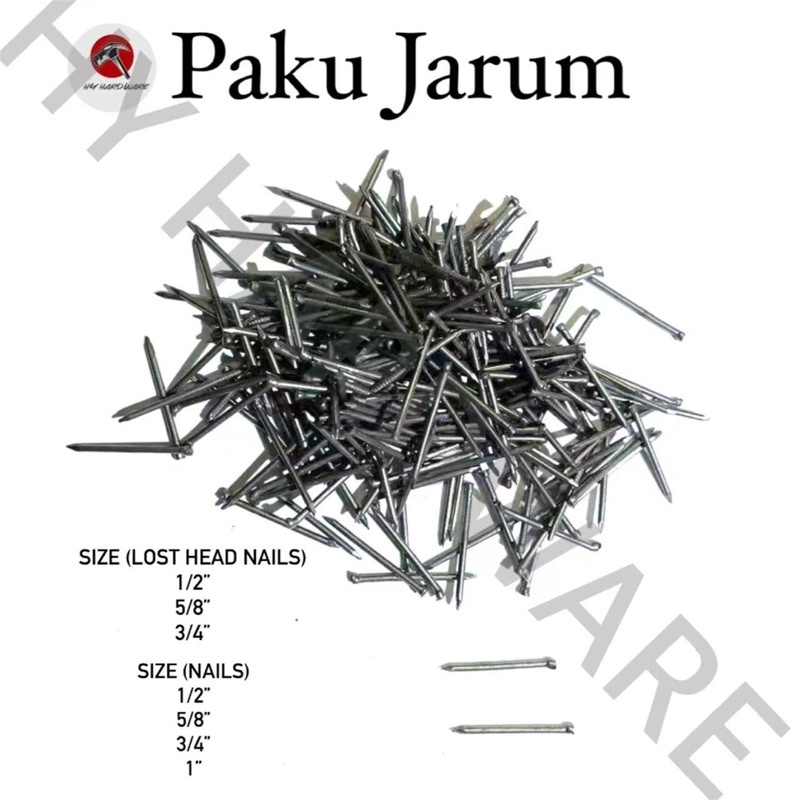 Paku Jarum/Paku Perabot/Flat Head Wire Nail/Lost Head Wire Nail/针钉 ...