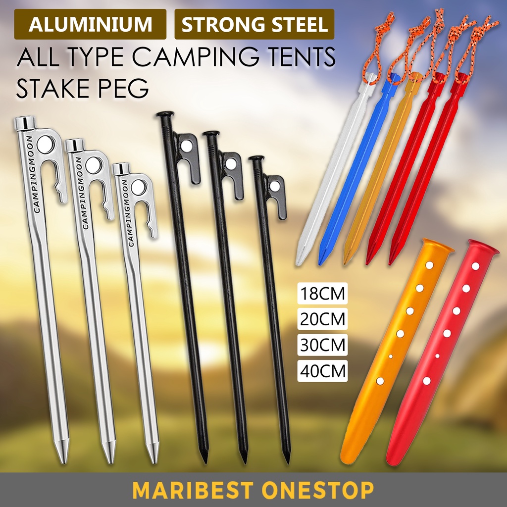 Campingmoon Aluminium Alloy Tent Peg Nail Pancang Khemah Camping Peg ...