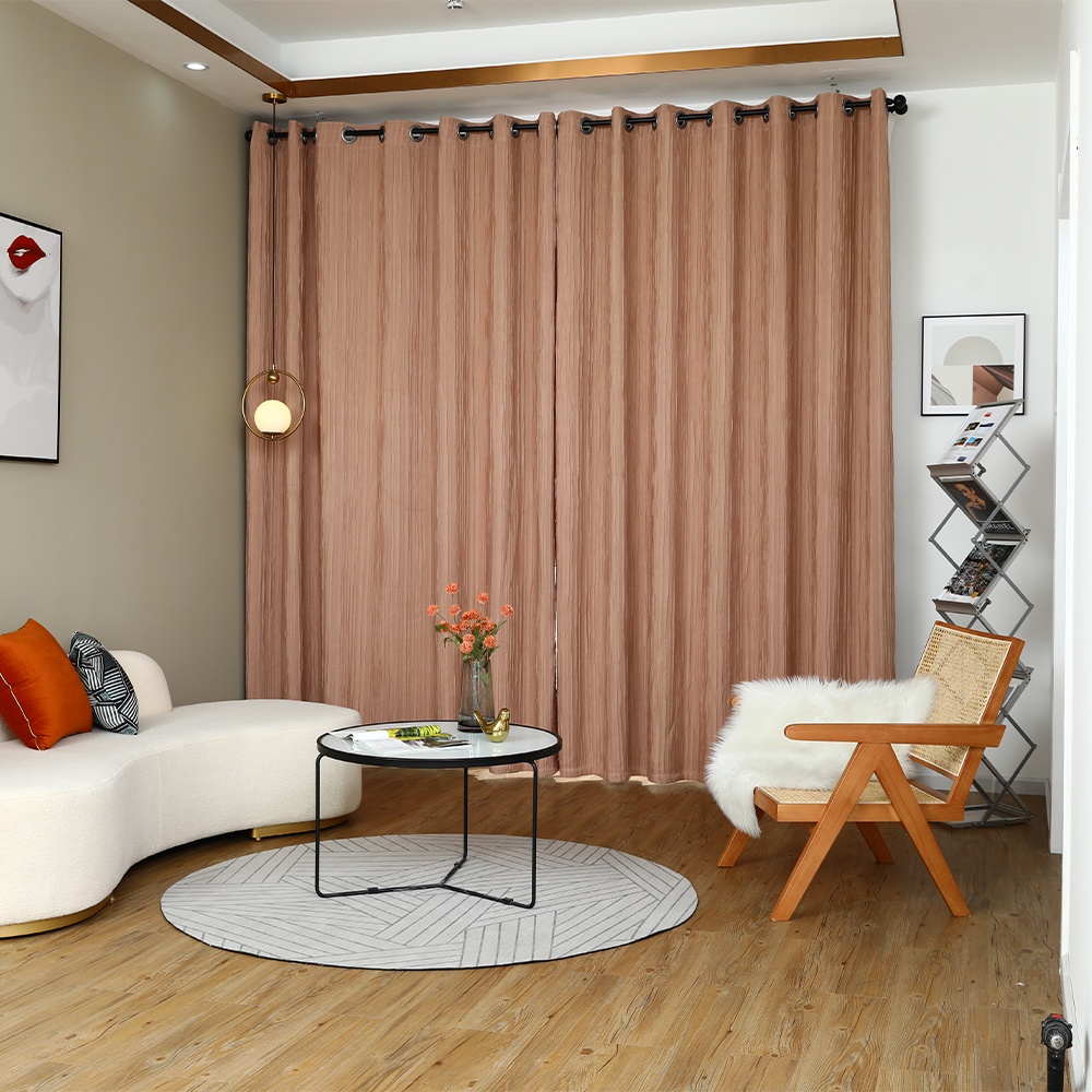 [1PC] Hook/Ring Curtain Type 90% Blackout Premium Korean Crepe Pattern ...