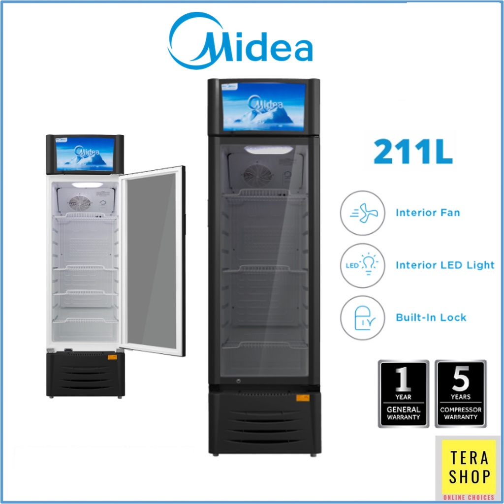 Midea MDRZ302FGG30 Gross 211L Showcase Chiller / Refrigerator / Fridge ...