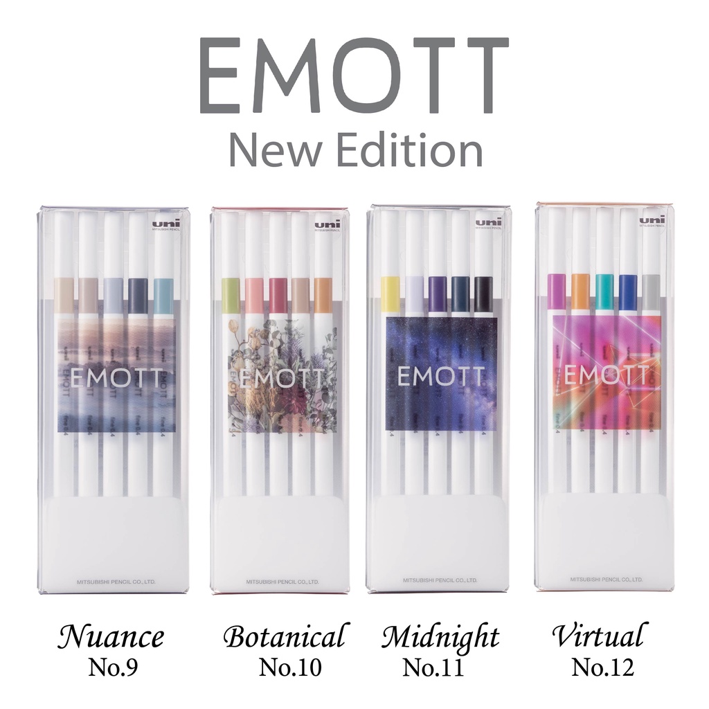 Uni Emott Ever Fine Water-Based Pen (5 Colors Set) | Shopee Malaysia