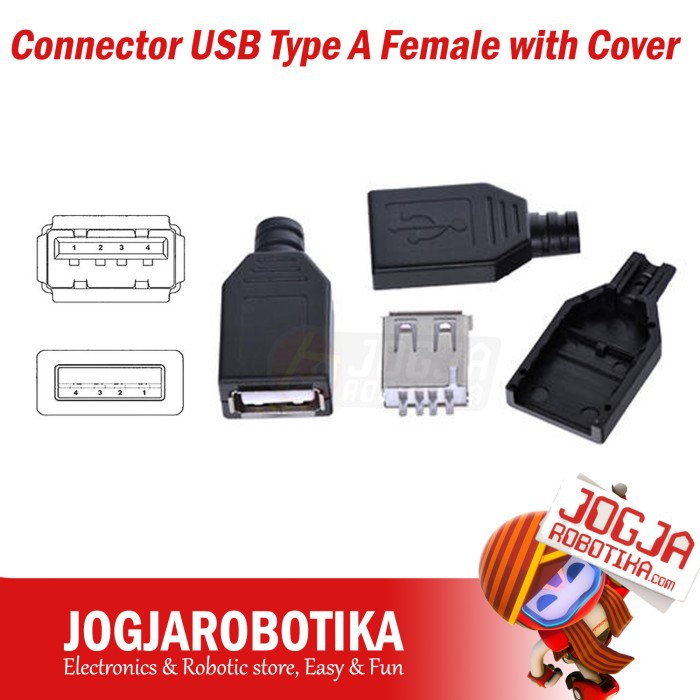 Usb Type A Female Connector with Cover | Shopee Malaysia