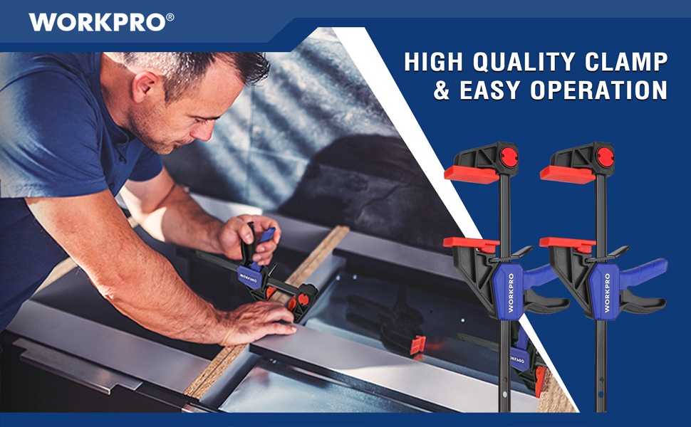 Workpro 2 Pieces Workpiece Clamp 6 "F Hand Clamp Heavy Duty F-Clamp Hand Tools for holding ...