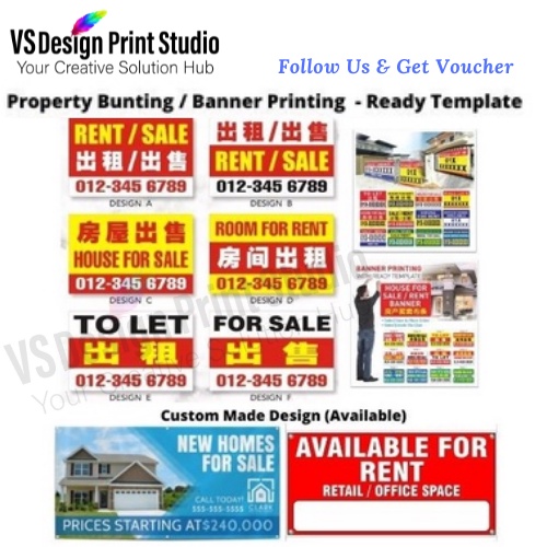 Property Banner Bunting Printing - Ready Template (VSDPS) | Shopee Malaysia