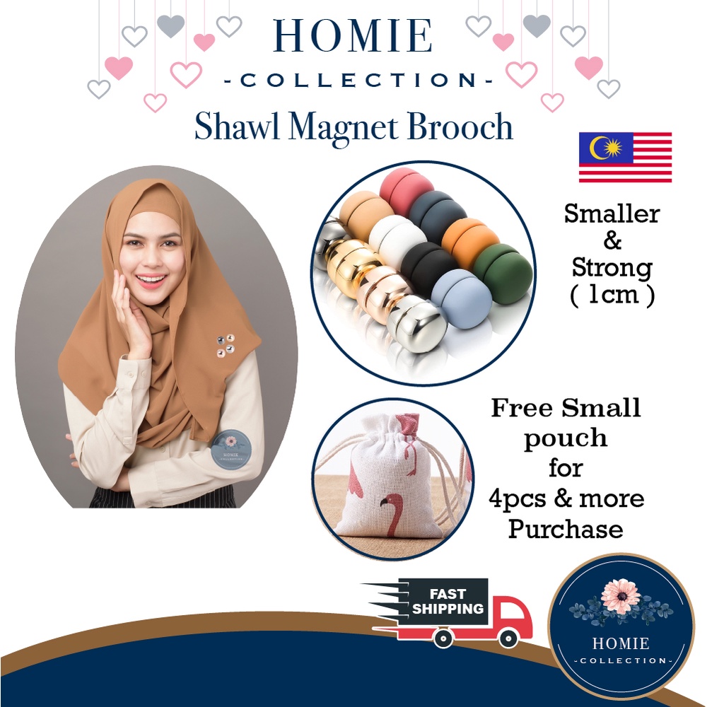 Korean Magnet Brooch strong | Small Magnetic Brooch | hijab Pin tudung ...
