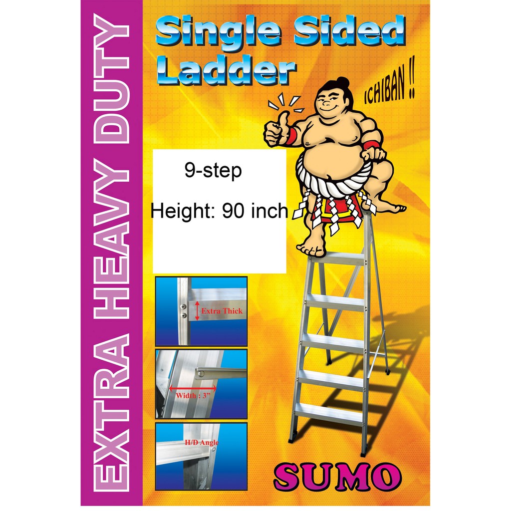 9 Steps SUMO Aluminium Single Sided Ladder / Tangga 9 steps | Shopee ...