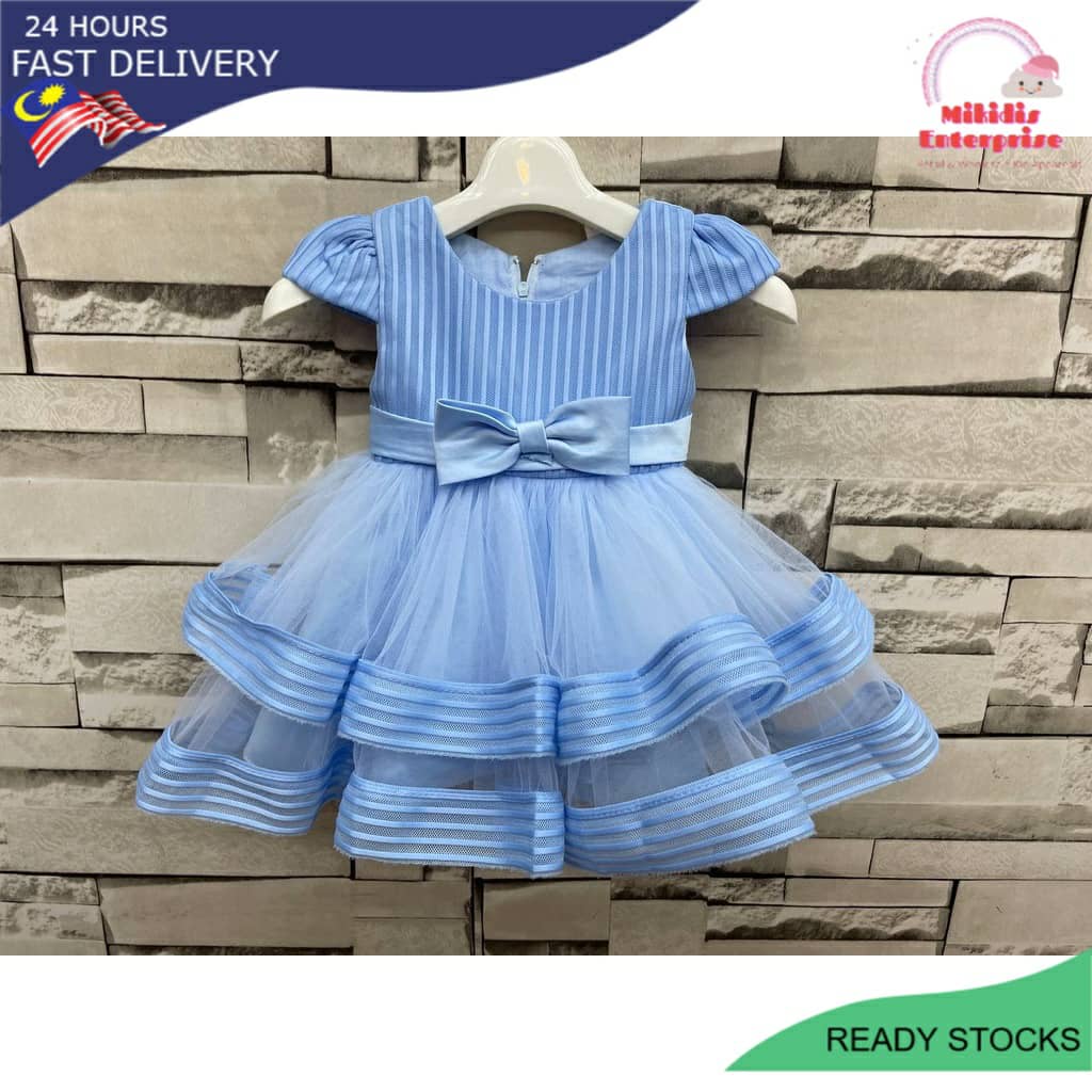 Baby Perempuan Premier Wedding Flower Belt Gaun Dress Cute Ribbon ...
