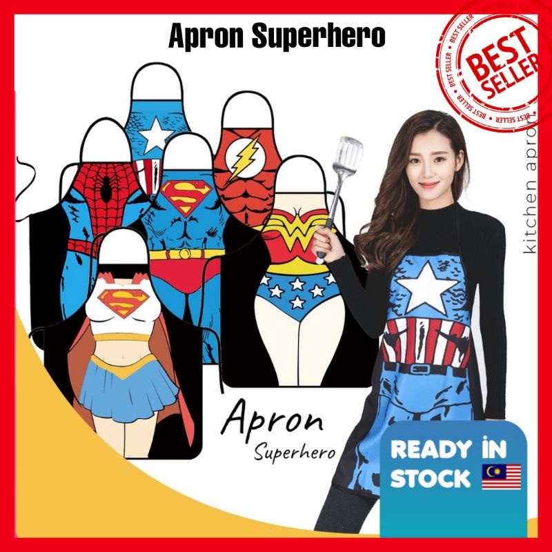 Apron Superhero Cartoon Comic Hero Superhero Apron | Shopee Malaysia
