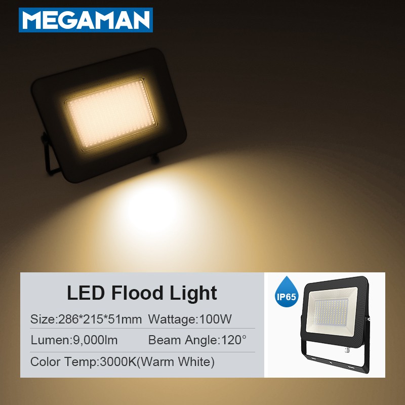 Megaman LED Flood Light Spotlight IP65 BK Ideal For Facade and Large ...
