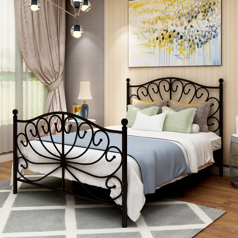 Wrought Iron Bed Frame Modern Home Gold Luxurious Style Stable Bed ...
